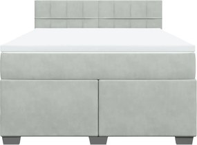 Box spring postel s matrací světle šedá 140x190 cm samet 3286306