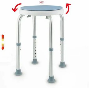 ROSS Koupelnová otočná stolička s nastavitelnou výškou 35-47 cm