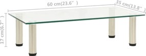TV stolek průhledný 60 x 35 x 17 cm tvrzené sklo 322763
