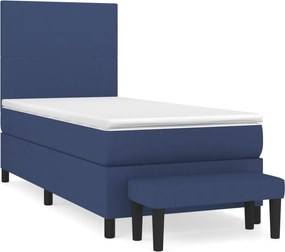 Box spring postel s matrací modrá 90x190 cm textil 3136403