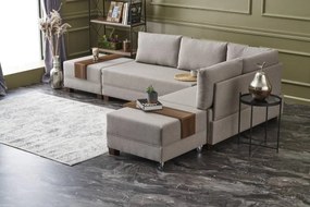 Designová rohová sedačka Ramesha 280 cm krémová - pravá