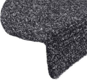 Schodové rohože samolepicí 30 ks 56 x 17 x 3 cm tmavě šedé půlkulaté 3365680