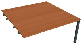 Dvojstůl pracovní řetězící rovný 160×160 cm - Hobis Uni USD 1600 R Dekor stolové desky: třešeň, Barva nohou: černá