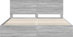 Rám postele s čelo Šedá Sonoma 200 x 200 cm Inženýrské dřevo 3411087