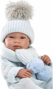 Llorens 84337 NEW BORN CHLAPEČEK - realistická panenka miminko s celov