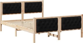 Rám postele s čelo Černá 150 x 200 cm Masivní borové dřevo 3394285