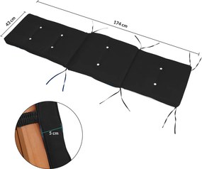 Zahradní lehátko Queen Mary® akácie certifikace FSC® včetně Podsedák antracitová