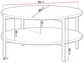Konferenční stolek PASQUAL 2 - lesklý černý