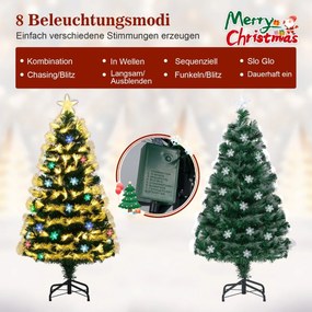 Costway 120 cm Umělý vánoční stromeček se světly a mini vánoční stromek Star Top