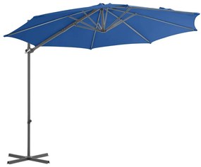 Konzolový slunečník s ocelovou tyčí azurově modrý 300 cm - Default Title