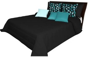 Černé přikrývky na postel s pruhovaným prošíváním