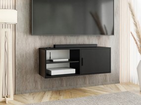 TV skříňka ROJO 2 černý otevřená TV skříňka s policí