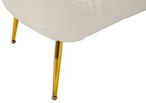 Designová pohovka Caerwyn 137 cm bílá / zlatá