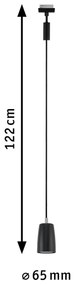 Paulmann 95627 Cover, závěsné svítidlo pro Urail system, max. 1x10W GU10, matná černá/chrom