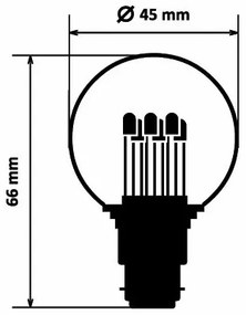LED žárovka, teple bílá, patice B22