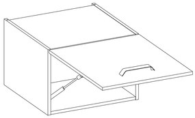 OLD STYLE | horní kuchyňská skříňka 50 GU-36 1F výklopná | 50 cm | antracit/old style
