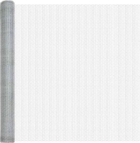 Hexagonální plot s betonovým základem 50 x 1,4 m Stříbrná 3353842