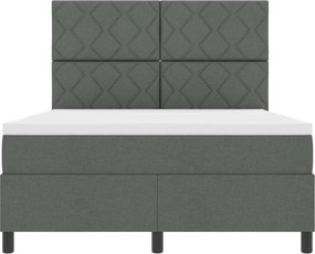 Postel s boxspringem s čelo Tmavě šedá 140 x 200 cm textil 3339470