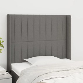 Čelo postele typu ušák tmavě šedé 83x16x118/128 cm textil 3119793
