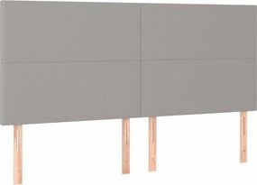 Box spring postel s matrací světle šedá 200 x 200 cm textil 3137021