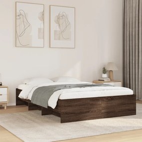 Rám postele bez matrace hnědý dub 140 x 190 cm kompozitní dřevo 3295687