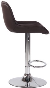 Barová židle Haugo - umělá kůže - chromovaný rám | hnědá