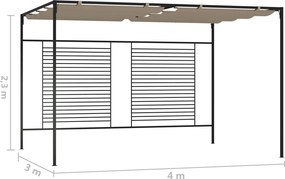 Altán se zatahovací střechou 3 x 4 x 2,3 m taupe 180 g/m² 313624
