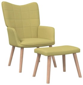 Petromila Relaxační židle se stoličkou zelená textil