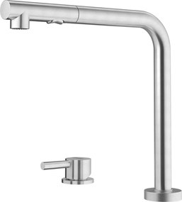 Franke Mythos - Dřezová baterie FC 3137.501 se sprškou, 2-otvorová instalace, nerez 115.0731.378