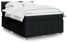 Box spring postel s matrací černá 160x200 cm textil 3287121