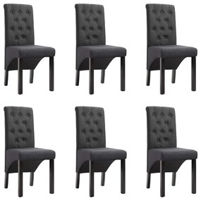 Jídelní židle 6 ks tmavě šedé textil,  276966