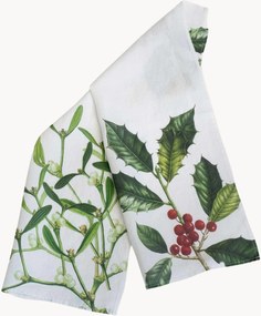 Sada lněných utěrek Holly & Mistletoe, 2 díly