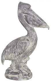 Dekorace pelikán s patinou – 19x11x31 cm