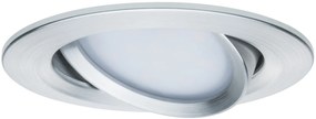 Paulmann 93902 Premium LED Slim Coin Satin, náklopná zápustná bodovka 1x6,8W LED 2700K stmívatelná, soustružený hliník, prům. 8,4cm