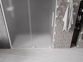 Mexen Velar, posuvné sprchové dveře do otvoru 150 cm, 8mm sklo námraza, bílá matná, 871-150-000-31-20