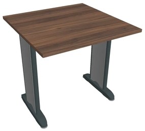 Stůl jednací rovný 80 cm - Hobis Flex FJ 800 Dekor stolové desky: ořech, Barva nohou: černá