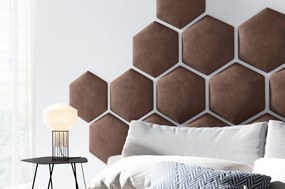 Eka Čalouněný panel Hexagon Trinity 40,5 cm x 35,3 cm - Hnědá 2307