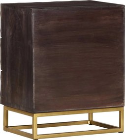 Noční stolek černý 40 x 30 x 50 cm masivní mangovníkové dřevo 320813