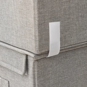 vidaXL Stohovatelné úložné boxy s víkem 4dílná sada textil [332900] Barva: grey and cream