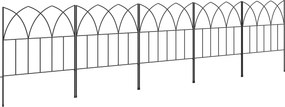 Outsunny Zahradní Ploty 205x45,5 cm Sada 5 Dekorativních Kovových Plotů pro Zahradu, Bezpečná Kombinace Zvířecí Bariéra pro Terasu, Patio a Trávník |