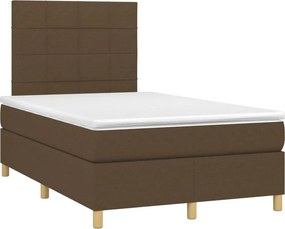 Box spring postel s matrací tmavě hnědá 120x200 cm textil 3142324