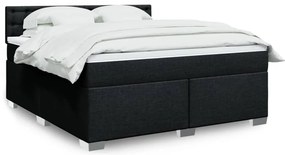 Box spring postel s matrací černá 180x200 cm textil 3288283