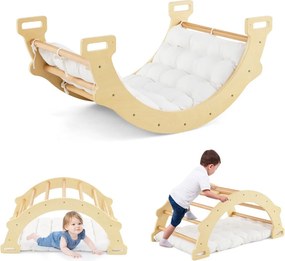 Costway 2-in-1 obloukový rocker s polštářem Oboustranný lezecký oblouk Natural