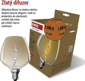 EMOS LED žárovka Filament jantar S123 3,5W E27 Z59D01