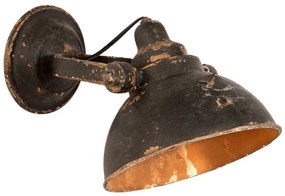 Nástěnná černá retro lampa – 21x30x19 cm