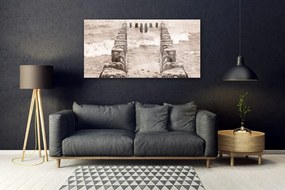 akrylový obraz Oceán Pláž Architektura 120x60 cm