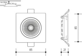 Podhledové LED svítidlo Panlux VP COB 6W 3000K bílá černá PN14100052