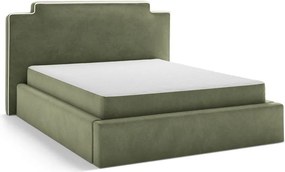 Zelená čalouněná dvoulůžková postel s úložným prostorem s roštem 140x200 cm Princess – Micadoni