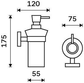 Nimco Dávkovač tekutého mýdla keramický, pumpička nerez UNM 13031KU-T-10
