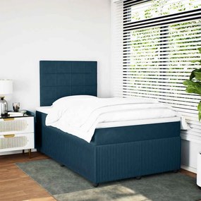 Box spring postel s matrací modrá 120 x 200 cm samet 3294614
